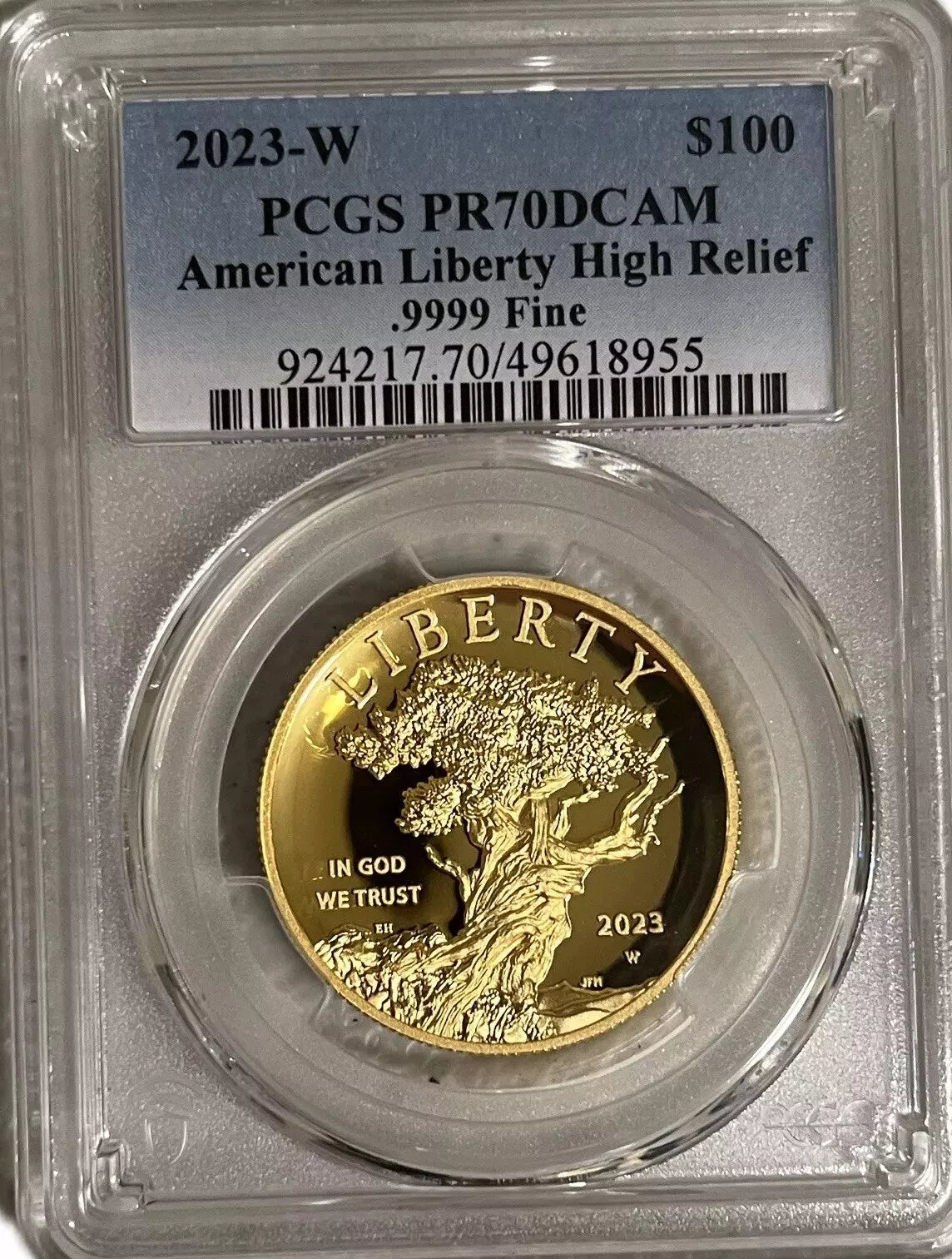 2023-W Proof $100 American Gold Liberty High Relief 1 oz PR70 PCGS ...